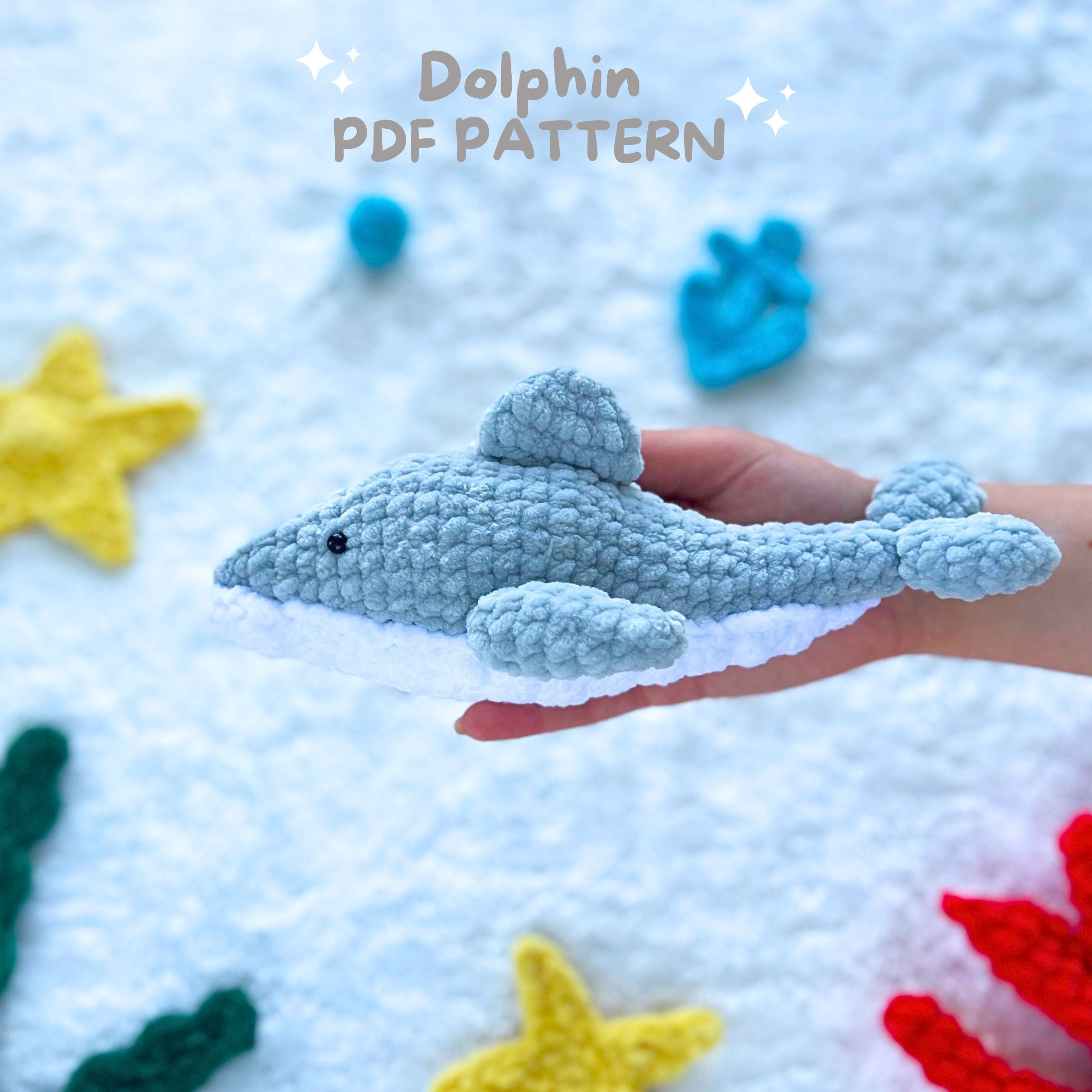dolphin crochet pattern, sea animals pattern, ocean toys pattern, dolp ...