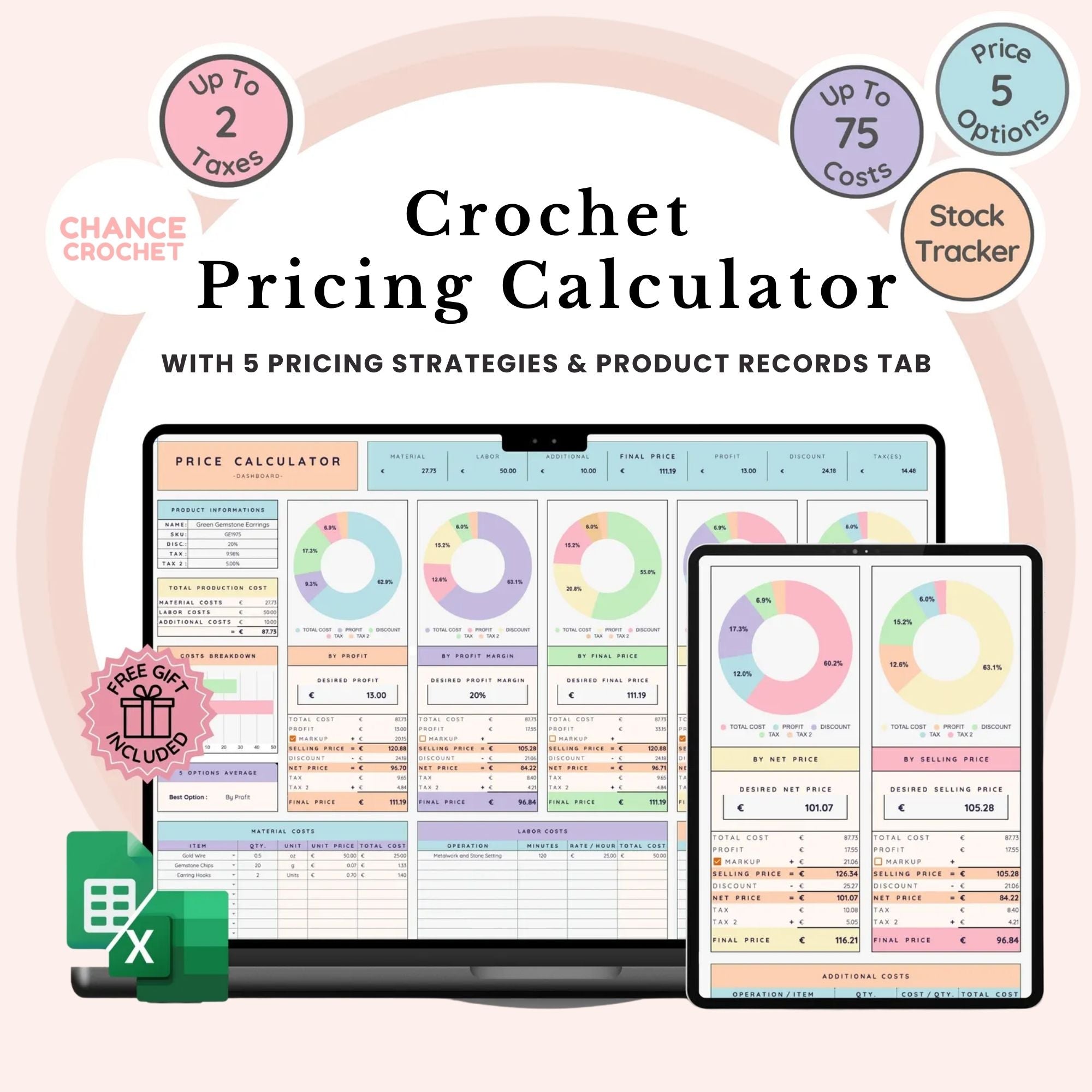 Price & Profit Calculator for Crocheters, Crochet Pricing Calculator ...