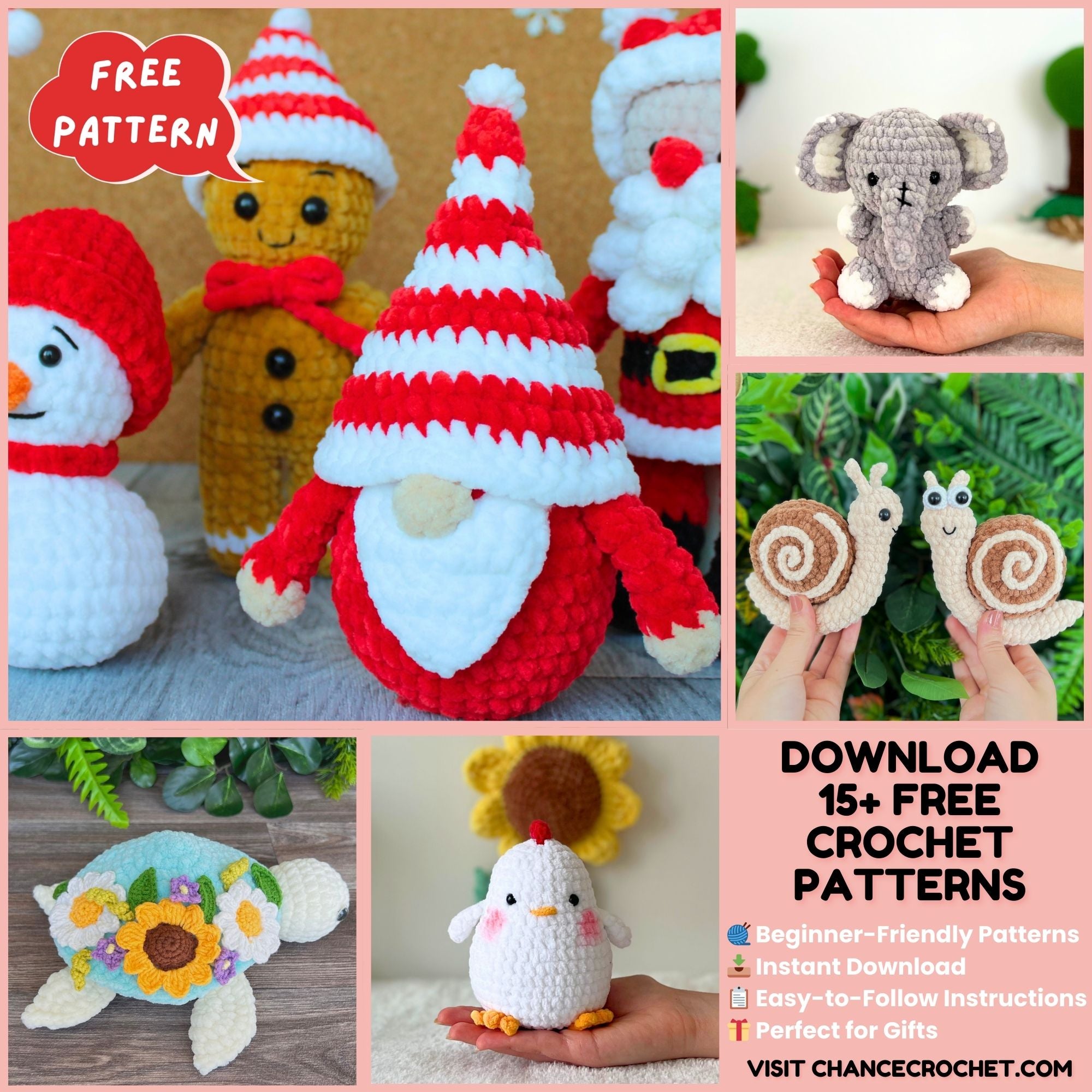 15+ Free Crochet Patterns, Amigurumi Crochet Patterns – Chance Crochet